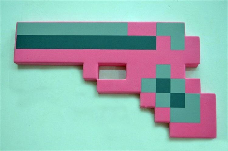 Пиксельный пистолет "Глок розовый" Minecraft