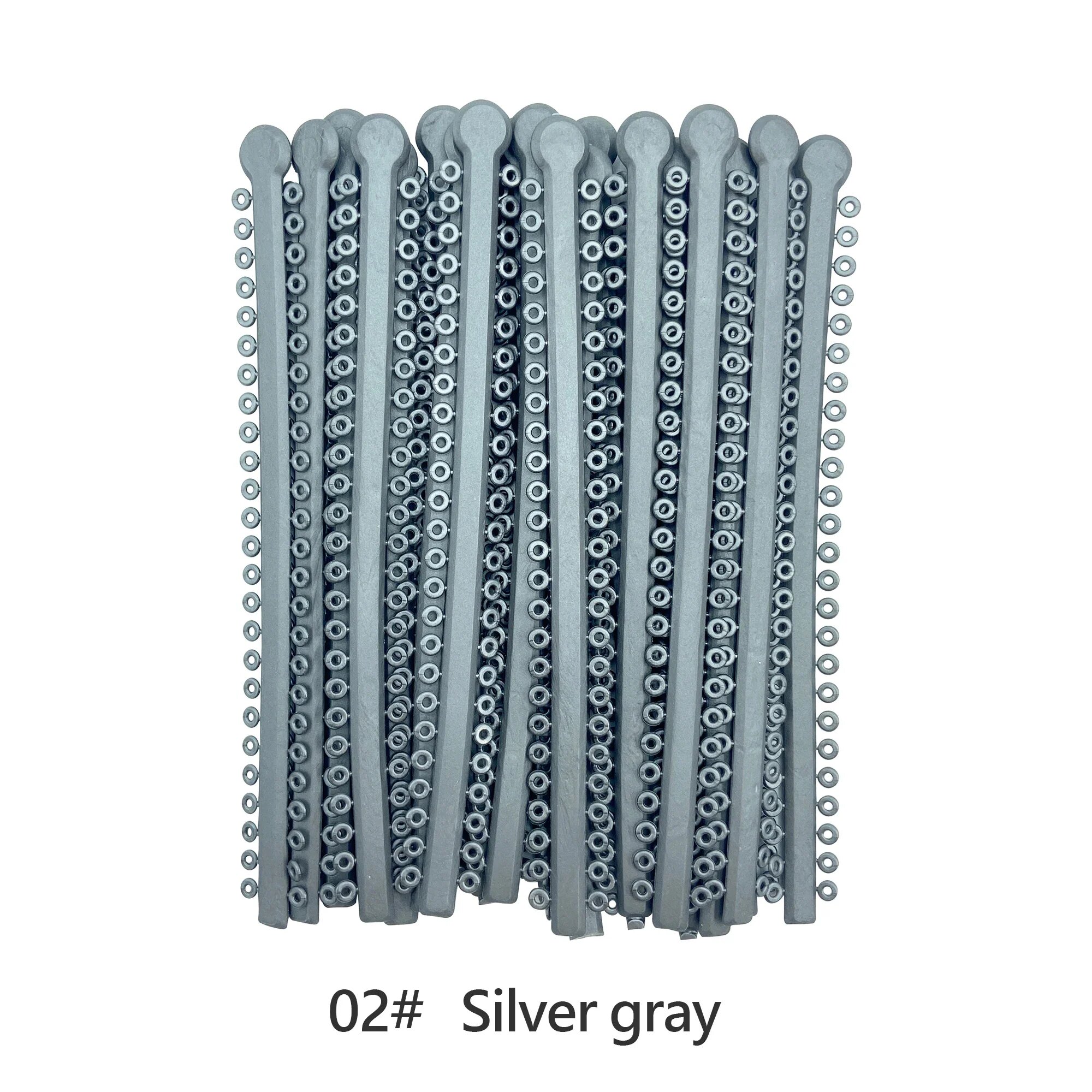 Эластичные лигатуры для брекетов DRAGON DENT, Silver gray 02, 1040 шт.