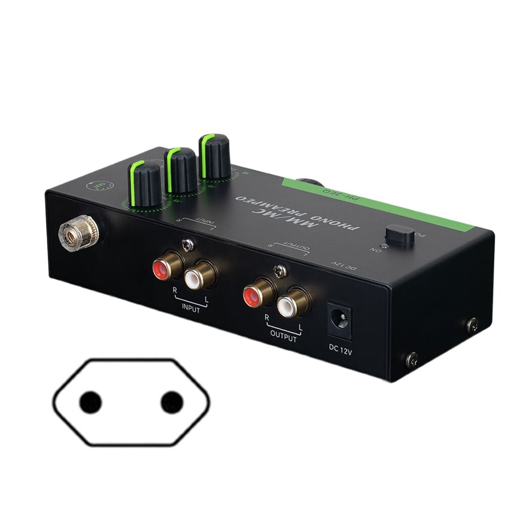 Фоноусилитель с низким уровнем шума MM/MCs, совместимый с картриджами, с 3-полосным эквалайзером и металлическим шасси