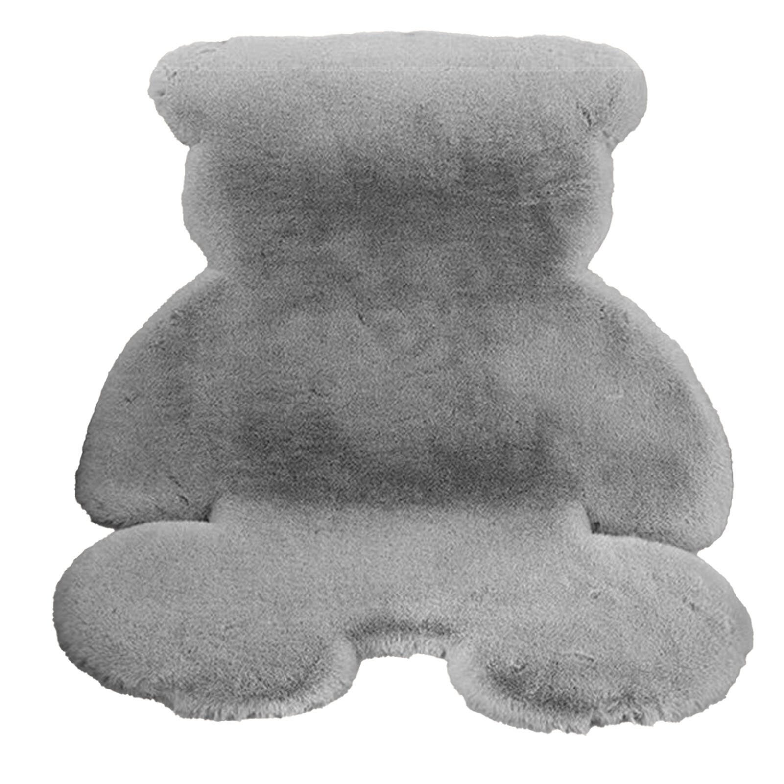 Серый ковер в форме медведя 45x60, мягкий лохматый напольный коврик для детей, декор комнаты для девочек-подростков, милый ковер для спальни, для использования в помещении