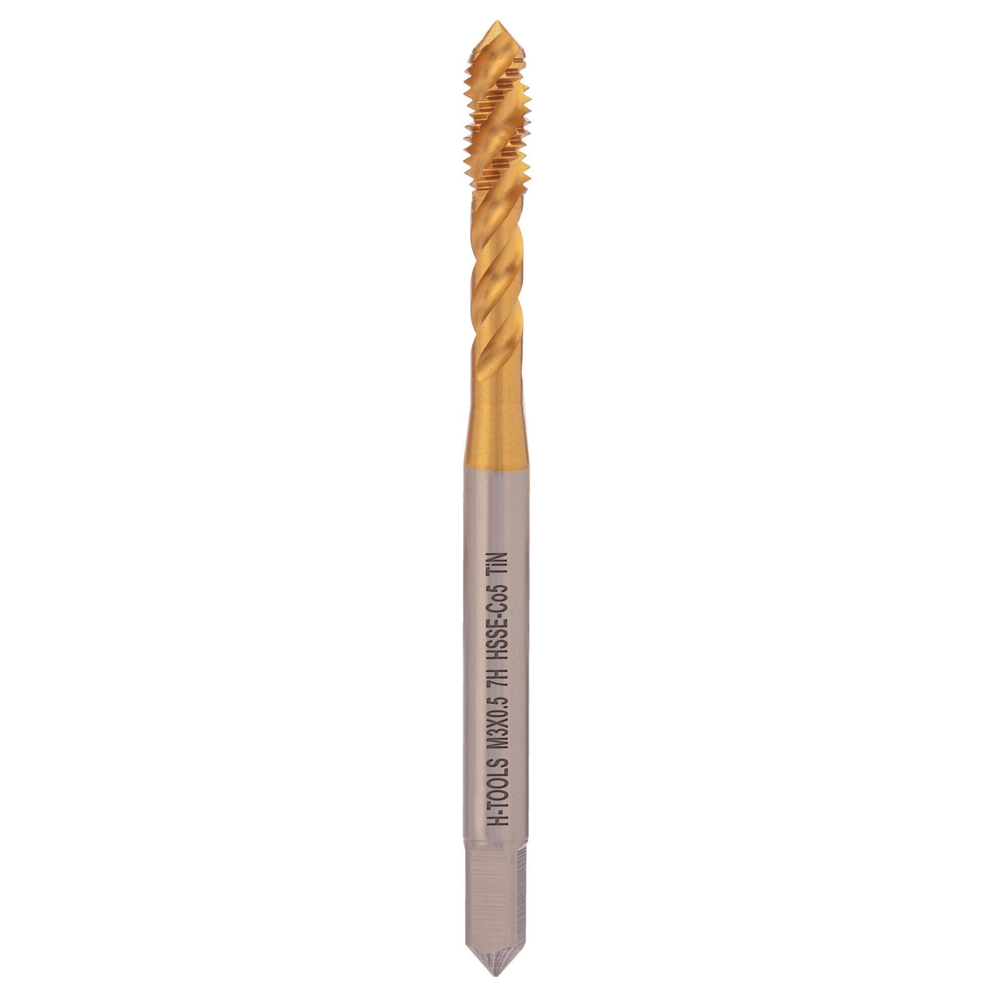 Метчик винтовой машинный H-Tools М3х0,5 DIN371 HSSE-TiN 7h C/2-3P R45 517X01-C2-0030