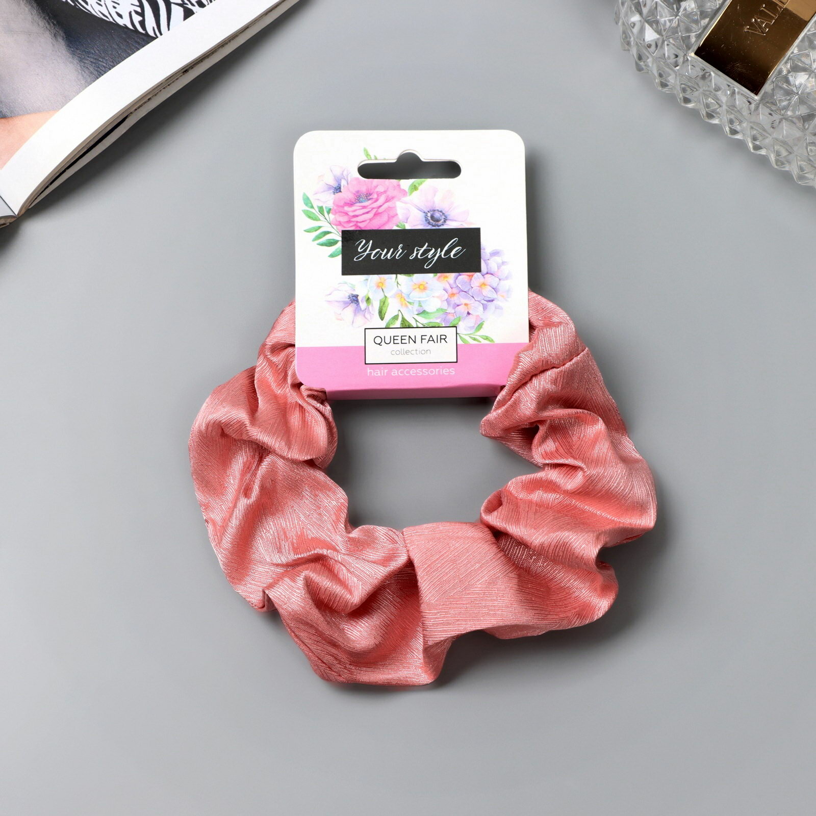 Резинка для волос "Орбита", классик галант, 10 см, розовая, цвет: розовый, 3 шт.