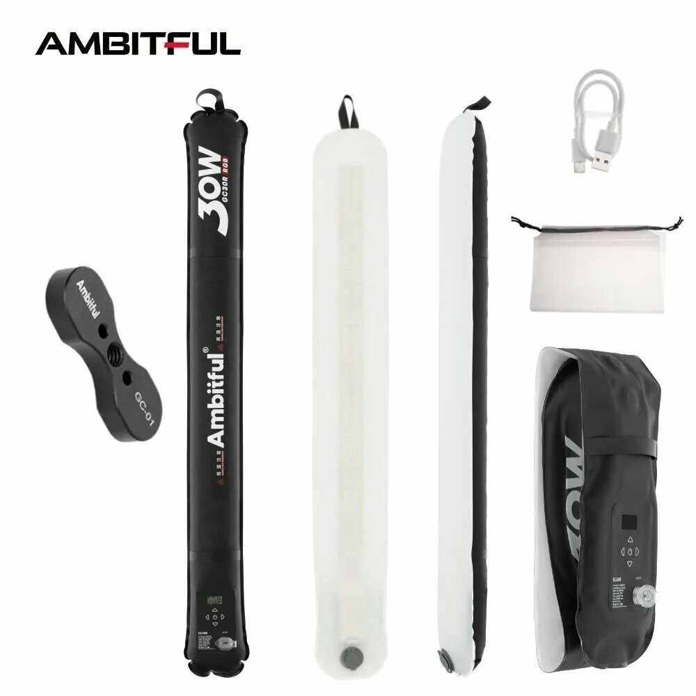 KNOW EASY-Ambitful GC30R Надувной софтбокс RGB Портативное светодиодное фотоосвещение + Магнитный кронштейн GC-01