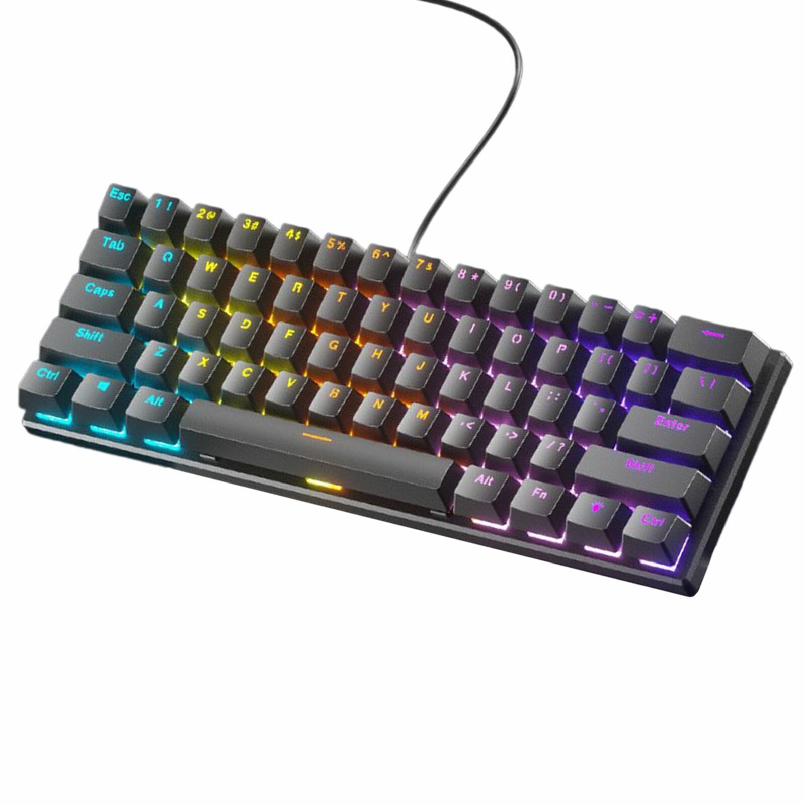 Игровая клавиатура со светодиодной подсветкой на 61 клавишу Эргономичная Водонепроницаемая механическая