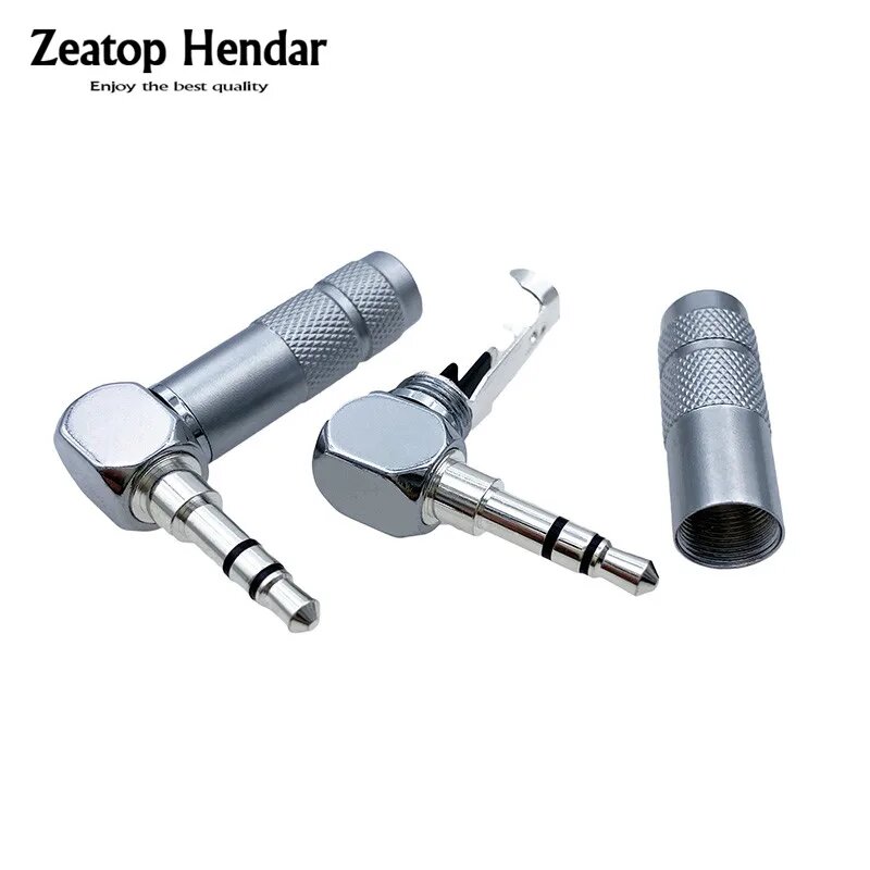 Zeatop Hendar угловой 3,5 мм аудиоразъем 3-контактный посеребренный для пайки