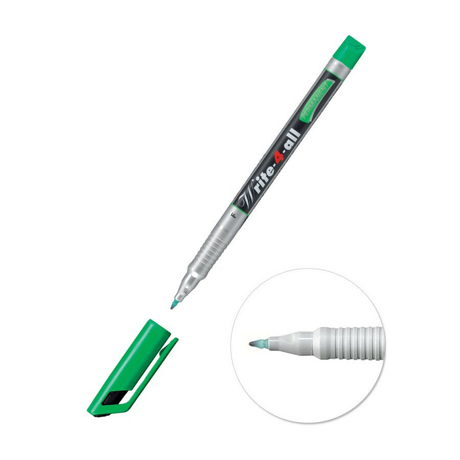 Маркерная ручка нестираемая STABILO Write-4-All, F/0,7 мм, перманентная, зеленая (STABILO 156/36)