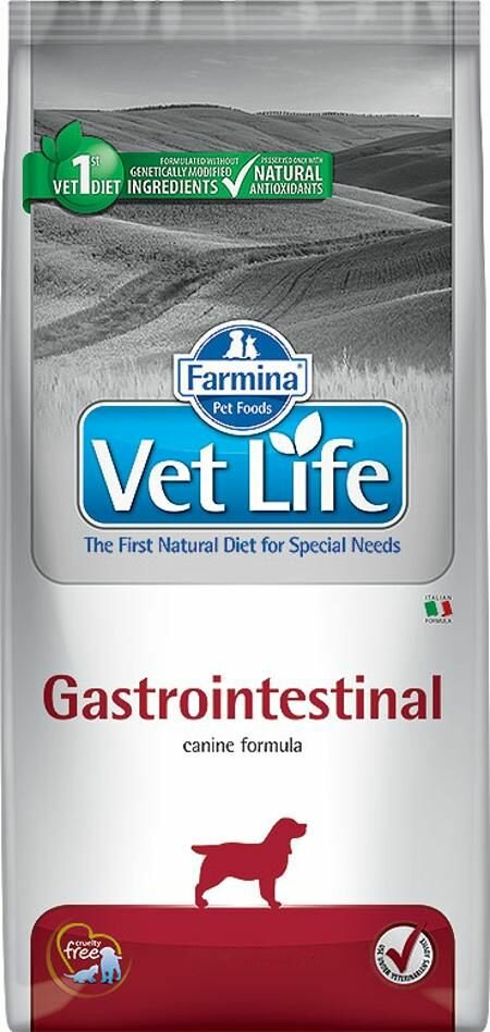 Корм Farmina Vet Life Gastrointestinal для собак при заболеваниях ЖКТ, 2 кг