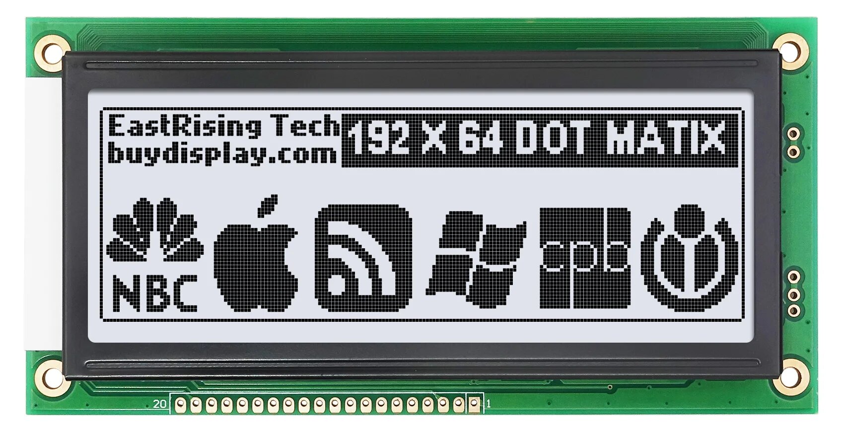 Недорогой графический ЖК-дисплей 192x64 19264, белый, черный цвет