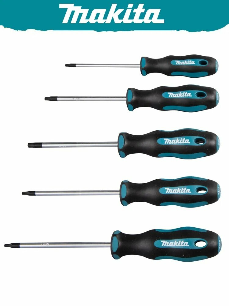 Makita E-10534 Набор отверток 5 шт, шлицевые, Torx, нескользящие, изолированные, ручной инструмент