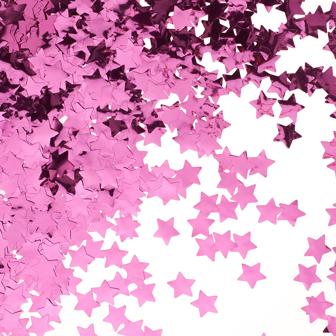 Конфетти Волна веселья "Звезда", фольга, розовые, Металлик, 1,5 см, 50 г