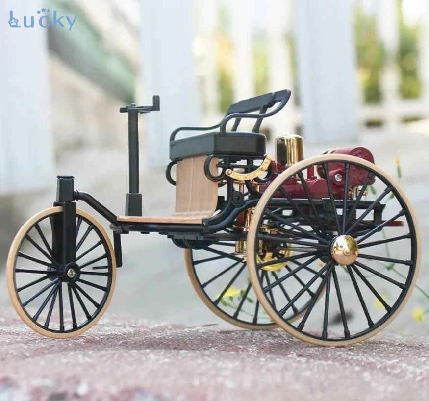 1/12 Трехколесный велосипед, модель из сплава, детская игрушечная машинка в стиле ретро-моделирования