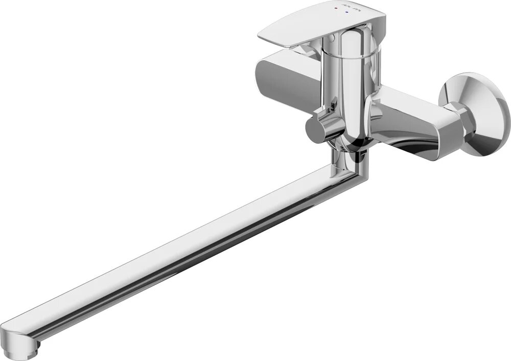 Смеситель с длинным изливом для ванны AM.PM Tender F45A90000 поворотный, латунный, хром, глянцевый, смеситель для ванны с душем, рычажный