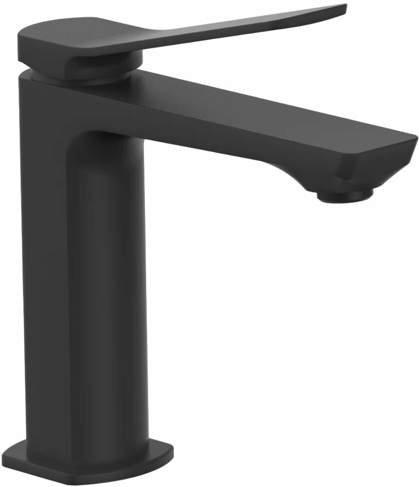 Смеситель для раковины Paffoni Tilt TI071NO черный, матовый, кран для ванной в раковину, из латуни, рычажный, с керамическим картриджем