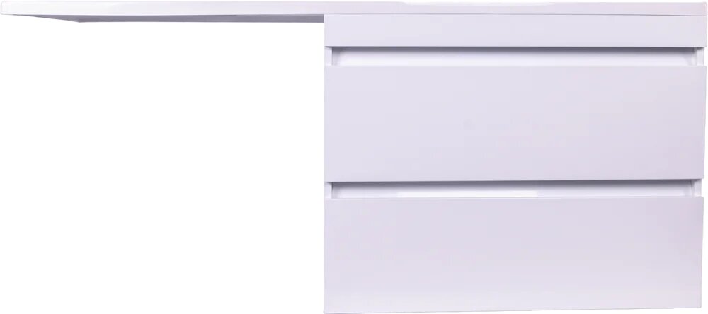 Тумба с раковиной Style Line Даллас 140 Люкс Plus R подвесная, под стиральную машину, 140, 2 см, белая, глянцевая, из МДФ, с ящиками, раковина для ванной из камня, прямоугольная