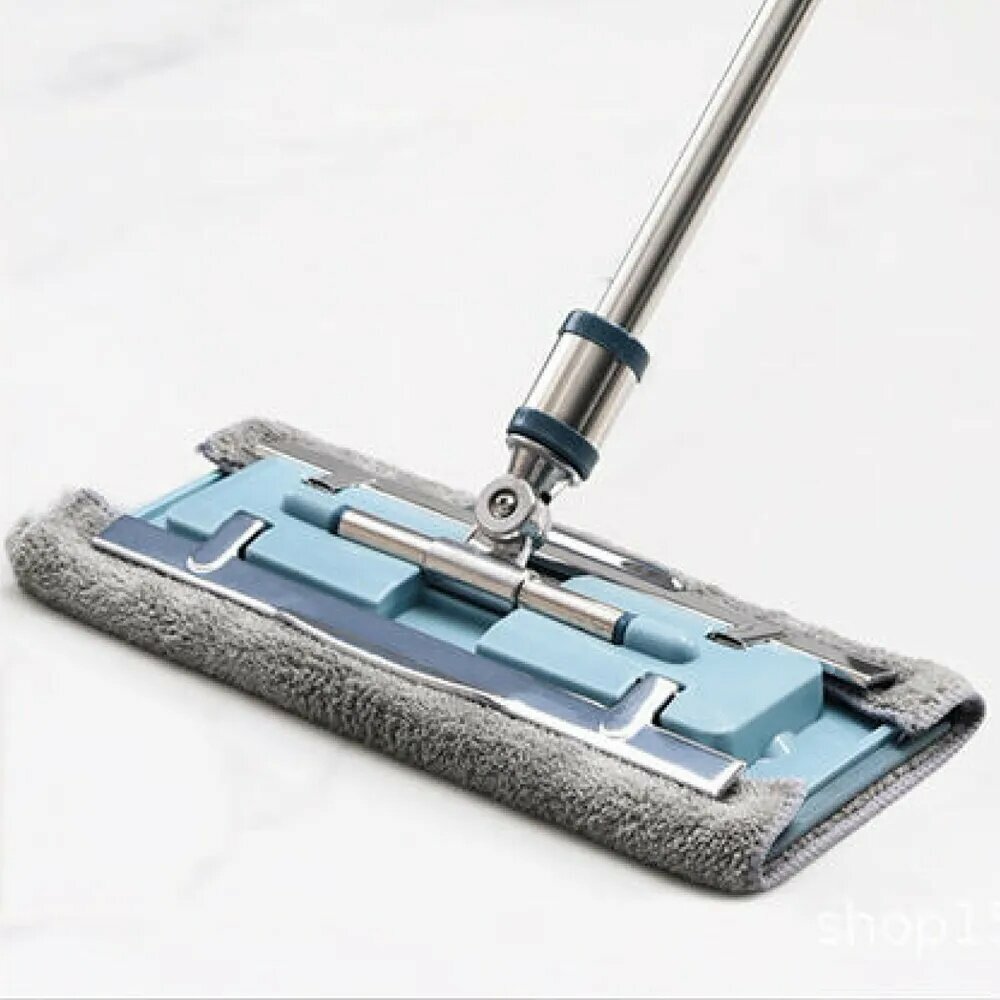 Швабра для мытья пола и окон，Сменная тряпка, сине-серая，С зажимом