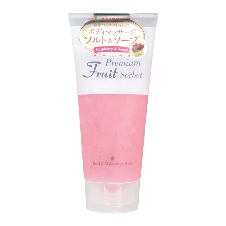 COSMEPRO Premium Fruit Sorbet Body Massage Salt Raspberry&Honey Премиальный фруктовый скраб-сорбет для тела на основе соли «Малина и мёд» 500 гр