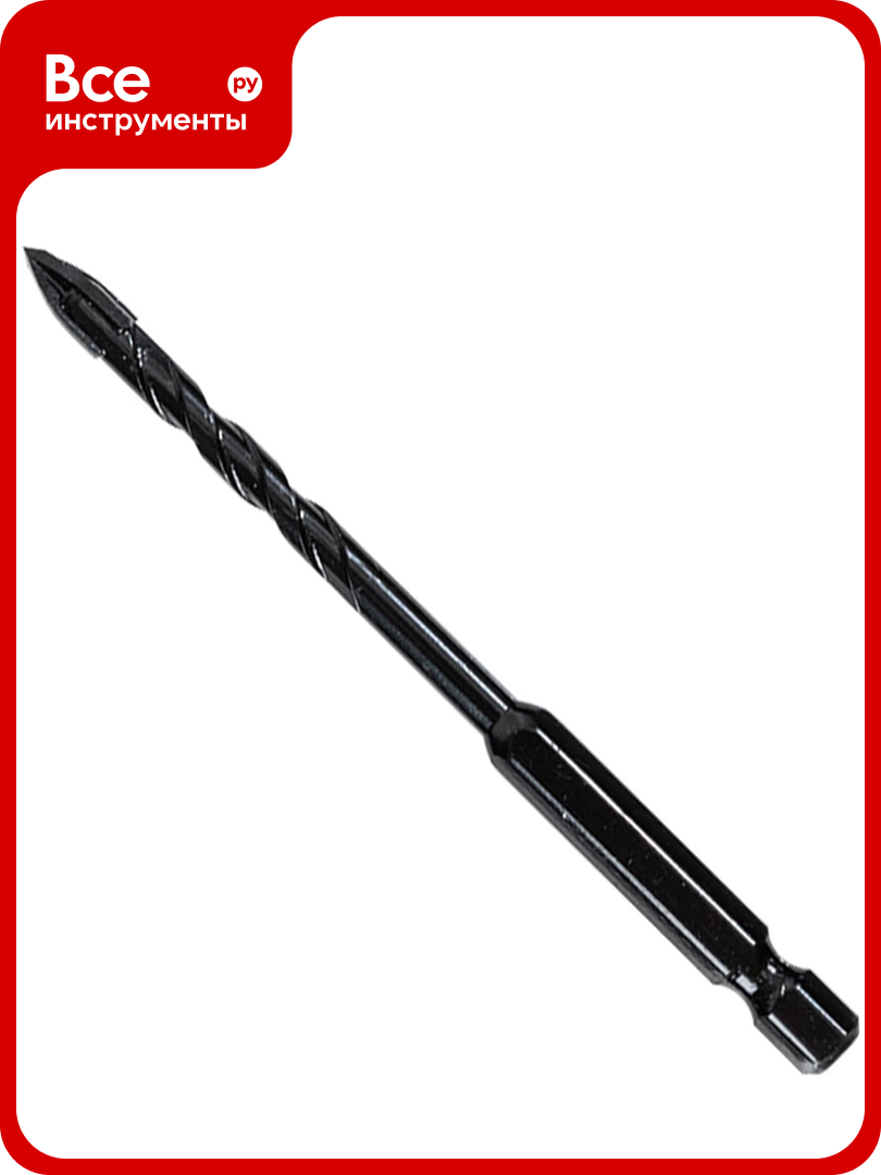 Сверла по стеклу/керамике/кафелю Deli (6мм, 10шт) DH-CZZ006-E1 YG6X, шестигранный хвостовик 1/4HEX, кейс 177308 для максимального ресурса