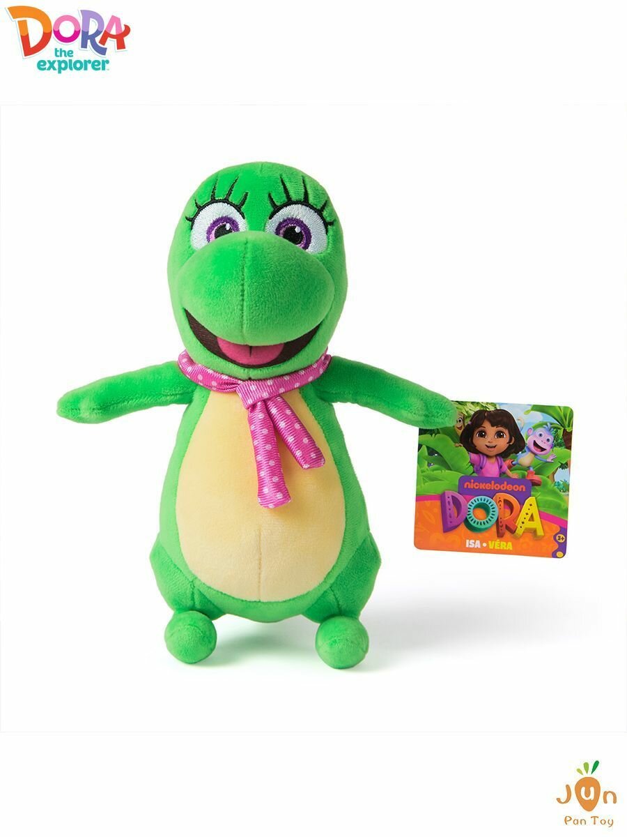 Даша-путешественница, Dora the Explorer Isa Plush Doll / 20-сантиметровый плюшевый игрушечный динозавр, подходящий для подарков на день рождения мальчикам и девочкам в возрасте от 3 лет и старше