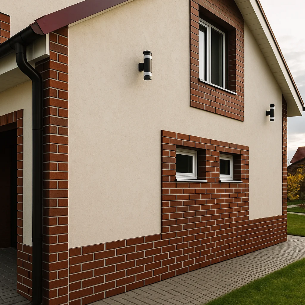 Гибкая Клинкерная плитка "Красный", для внешней и внутренней отделки, фактура Ф0, размер 250x70x4мм