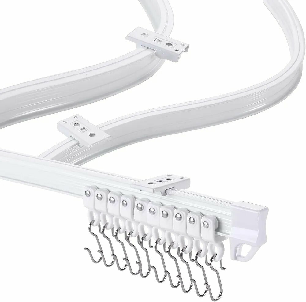 Карниз для ванной витой 1 ряд Асимметричный