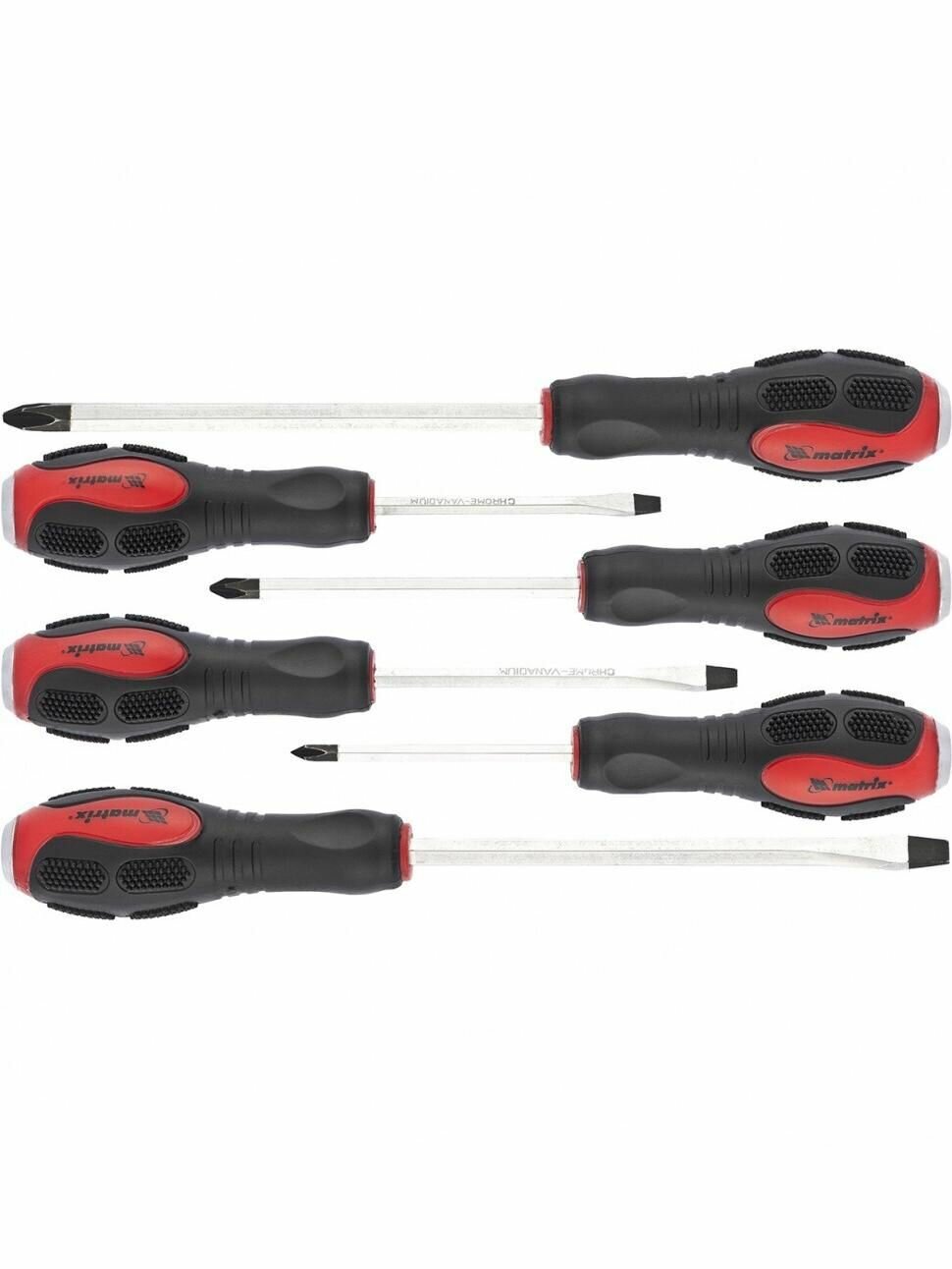 Набор ударных отверток 6 шт, PH1 х 75, PH2 х 100, PH3 х 150, SL5 х 75, SL6 х 100, SL8 х 150, CrV Matrix 19120