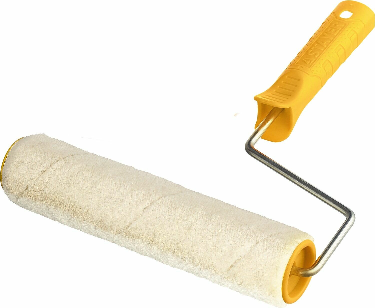 Малярный валик STAYER VELUR, 40 х 240 мм, бюгель 6 мм, ворс 4 мм, акрил+шерсть, для лаков и эмалей 0331-23_z02