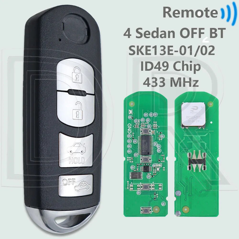 DR SKE13E-01/02 Универсальный чип ID49 433 МГц бесконтактный смарт-автомобильный дистанционный ключ для Mazda 3 6 CX-5 MX-5 CX-3 Axela CX-4 CX-5 Atenza, 4 BT Sedan OFF, Blade A