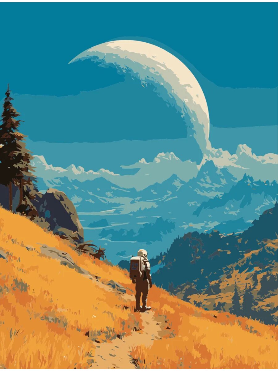 Картина по номерам Планета, на холсте на подрамнике, 30x40 см