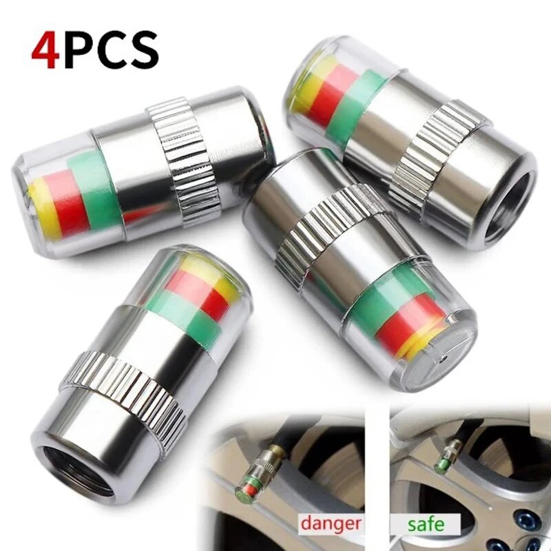 4 шт, колпачки для манометра в автомобильных шинах, 2,4 бар, индикатор датчика, инструмент для мониторинга, манометр для безопасности автомобиля
