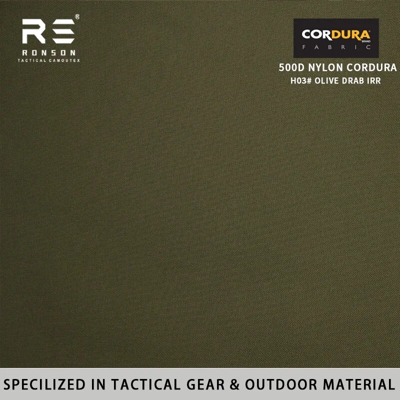 Ткань Cordura из 100% нейлона, полиамида с полиуретановым покрытием 500D H01 # Черная инфракрасная обработка, прочное использование для тактического снаряжения WR+NIR