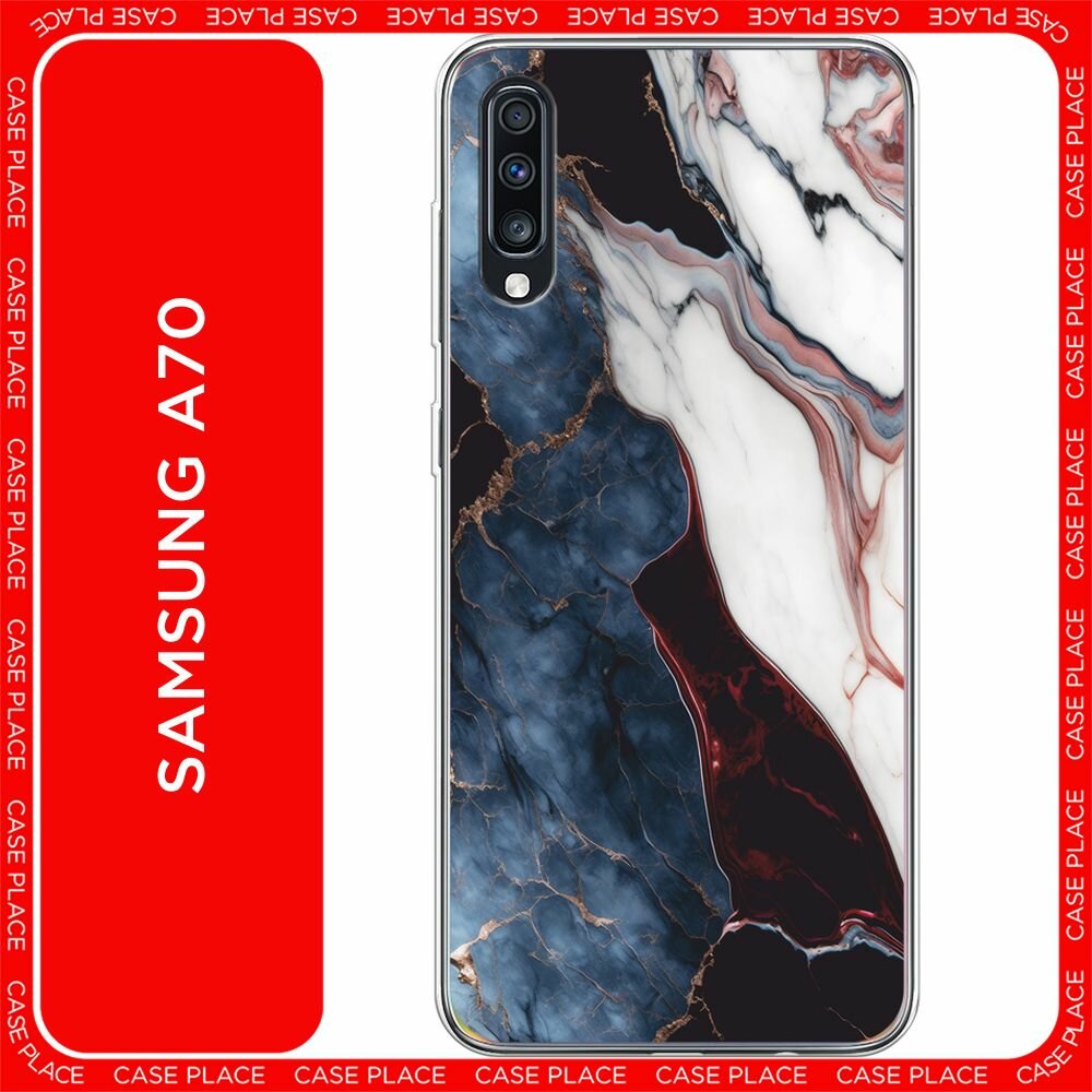 Чехол на Samsung Galaxy A70 / Самсунг Галакси А70 с принтом "Благородный мрамор"