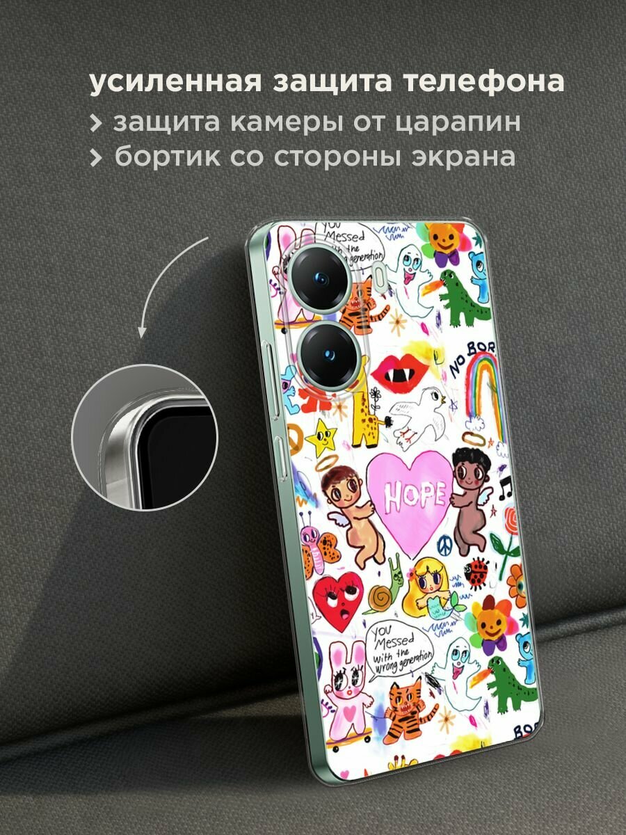 Чехол на Poco X7 Pro / Поко X7 Про с принтом "Милые рисунки" — фото 1