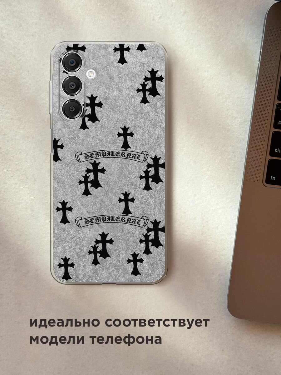 Чехол на Samsung Galaxy A16 / Самсунг А16 с принтом "Кресты паттерн 3" — фото 1