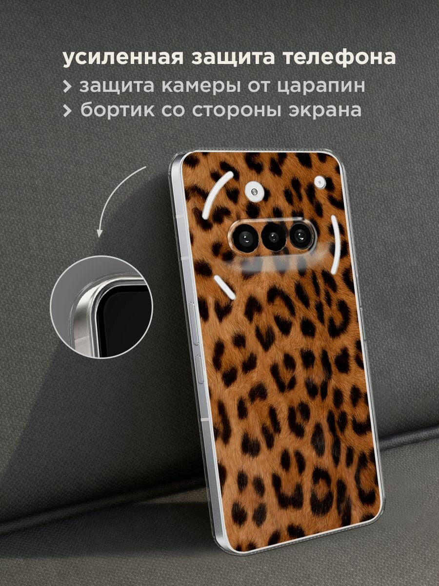 Чехол на Nothing Phone 3a / Нотинг Фон 3а с принтом "Мех леопарда" — фото 1