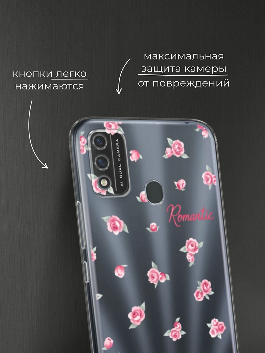 Чехол на Itel A48 / Ител А48 с принтом "Romantic 2", прозрачный — фото 1