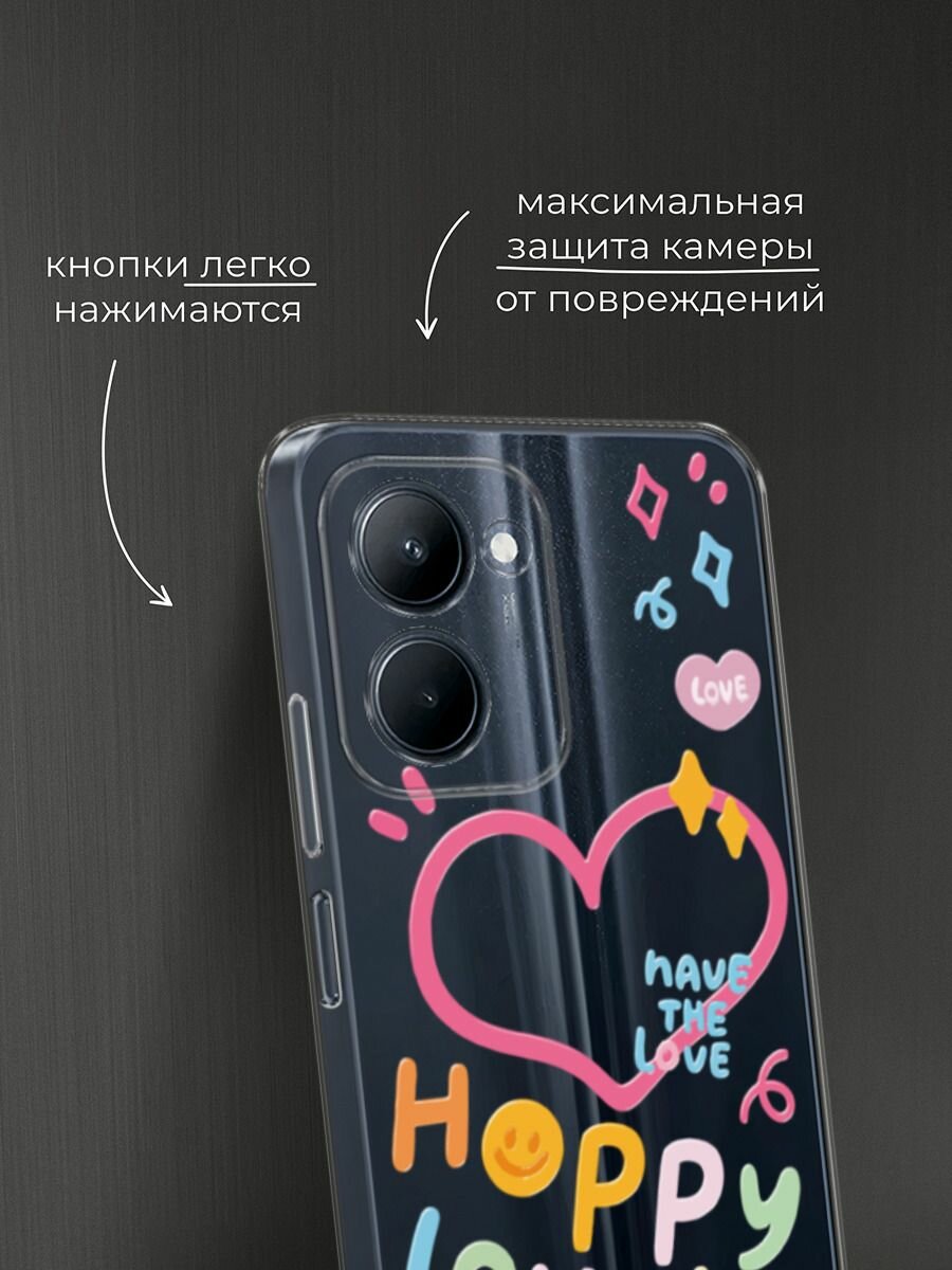 Чехол на Realme C33 / Реалми С33 с принтом "Happy lovely 2" — фото 1