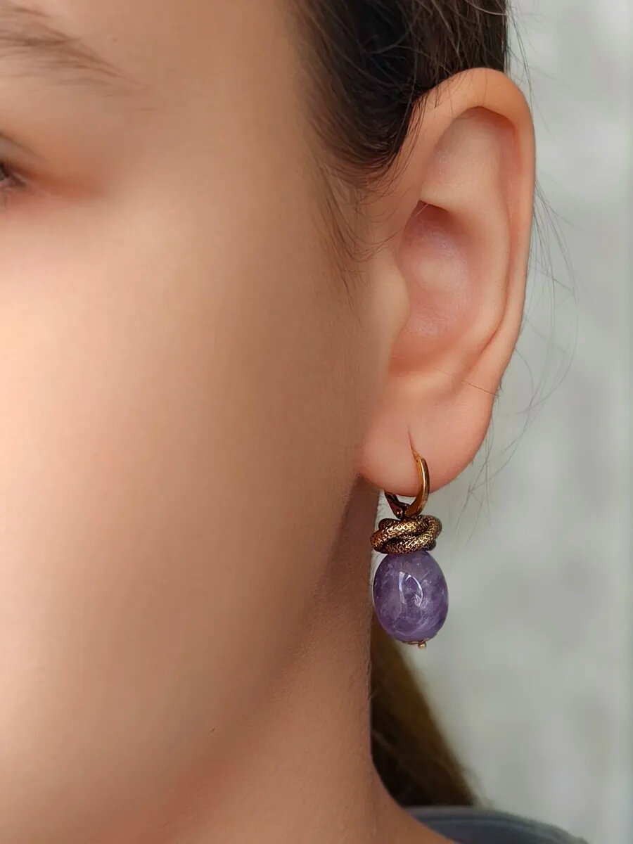 Серьги, аметист
