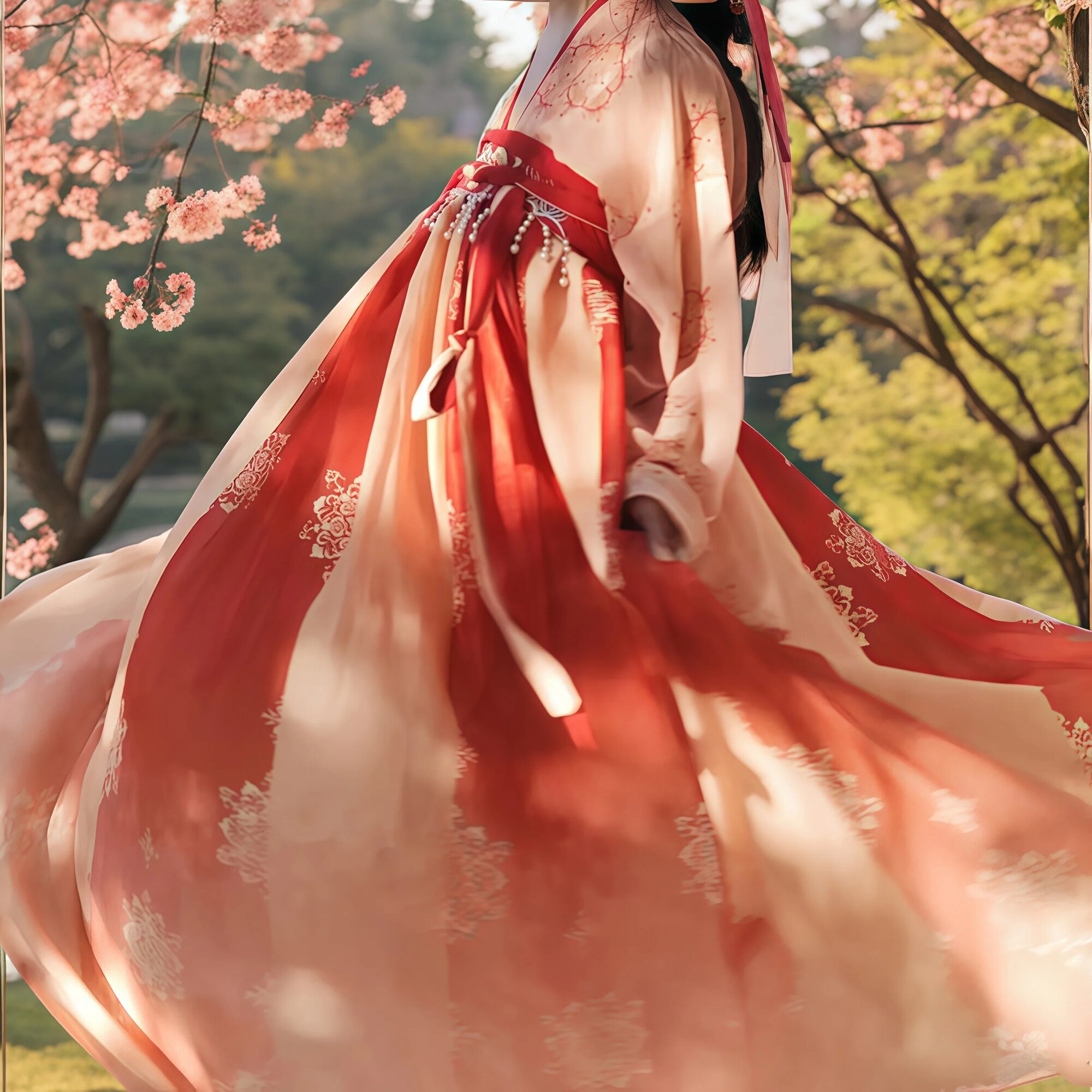 Женское платье Ханьфу с принтом S