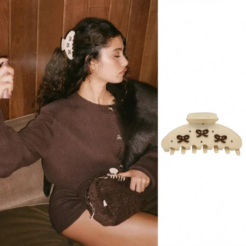 Милые заколки для волос вишневого цвета для женщин и девочек, стразы, фрукты, цветочный бант, бабочка, ацетатные когти для волос, зажим в виде акулы, аксессуары для волос