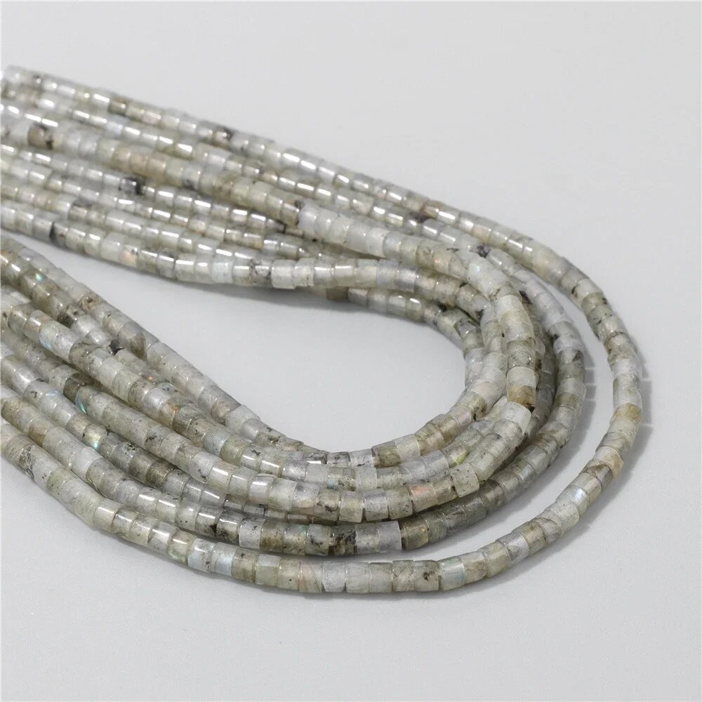 Натуральные бусины Heishi из халцедона и жас pera Серебряный, 2x3mm about 160pcs, Labradorite