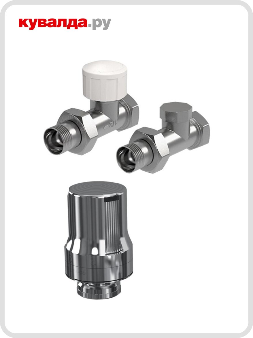 Набор термостатический прямой ROYAL THERMO DE LUXE (хром), 1/2" RTE 50.017