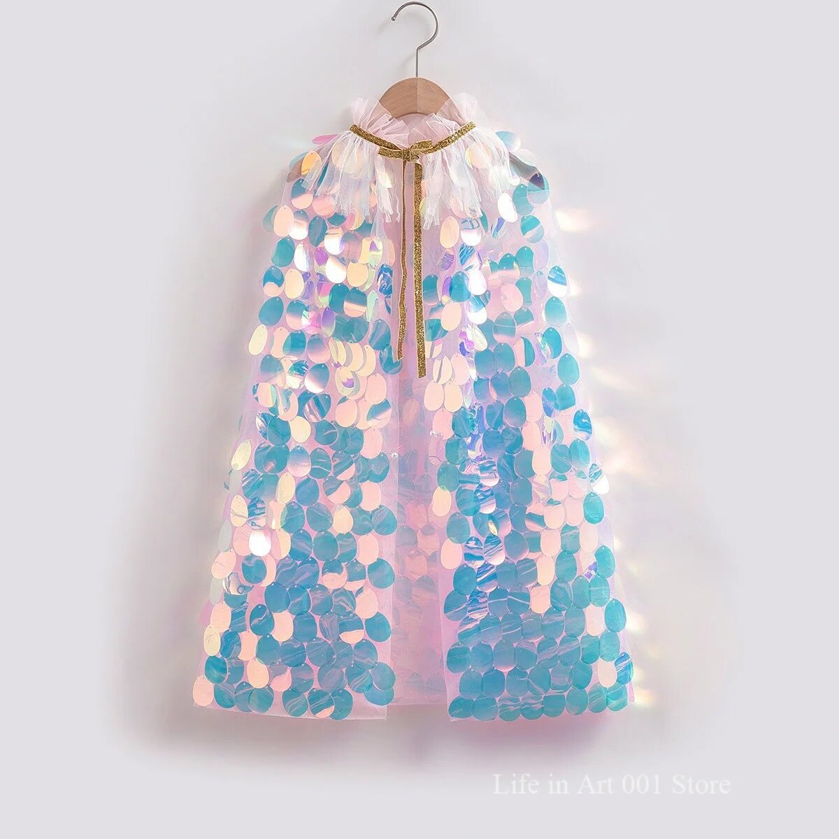 Радужная накидка для девочки, искусственная кожа C