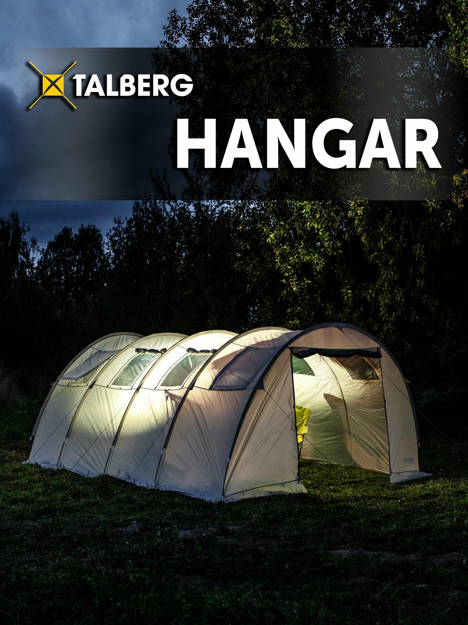 Шатер тент туристический Talberg HANGAR SAHARA, цвет: серый, для кемпинга, экспедиций, поисково-спасательных работ, патриотических палаточных лагерей