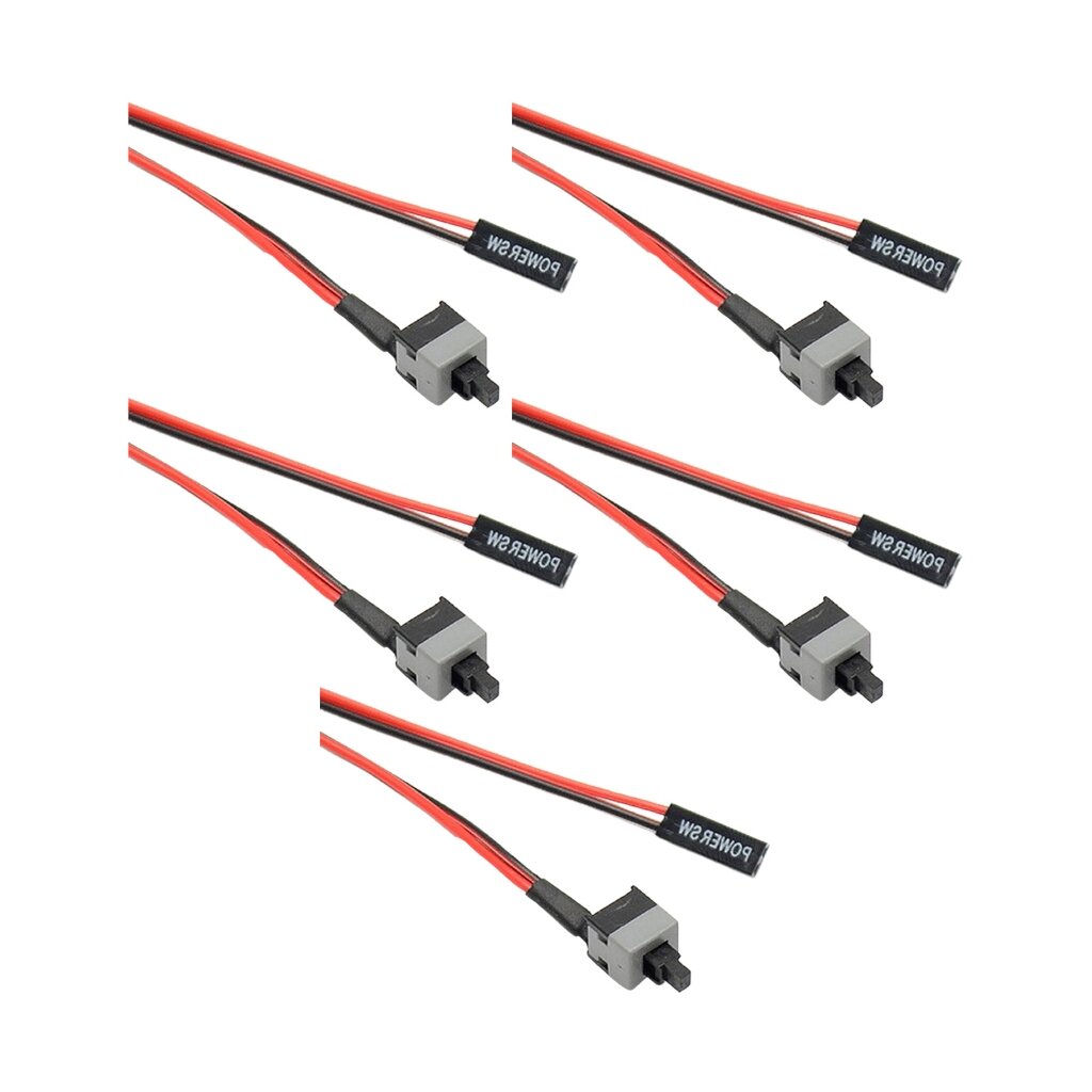 5 кнопок включения питания длиной 0,5 метра, кабель главного переключателя настольного компьютера на корпусе, кабель перезапуска -красный и черный