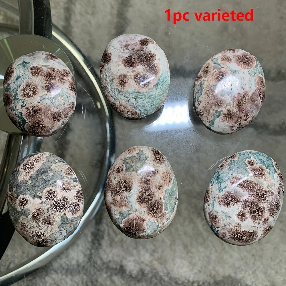 CRYSTALHOLA Зеленый Агат с цветочным узором 20-80g