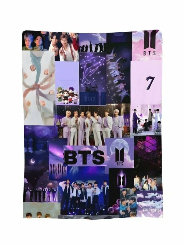 MXEB Плед с фотопринтом BTS Пледы БТС , Фланель, 200 см х 150 см