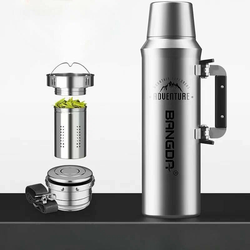 Высококачественный Термос Из Нержавеющей Стали ,4600 мл, серебряный, большой объем, удобная для переноса