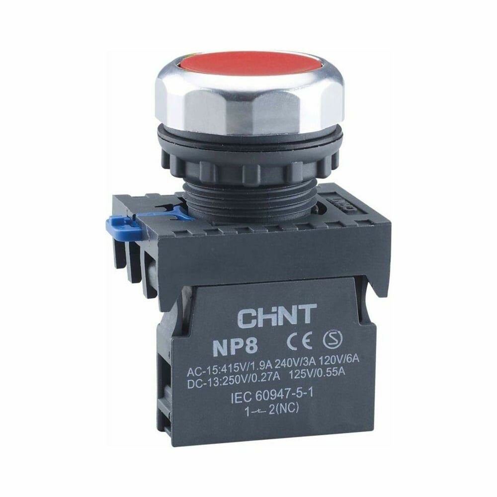 Кнопка управления NP8-01BN/4 без подсветки красн. 1НЗ IP65 (R) CHINT 667231
