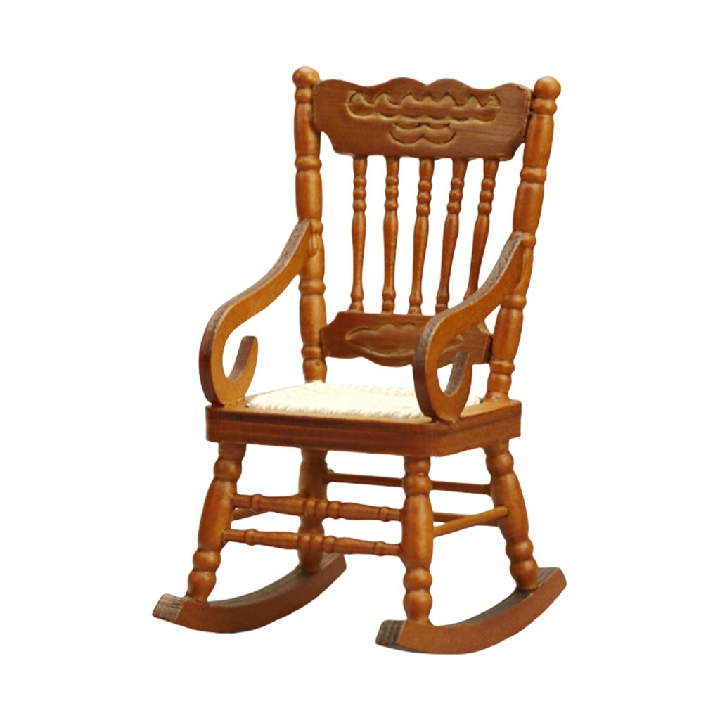 Реалистичное винтажное кресло-качалка. Реалистичная модель кресла-качалки для ролевых игр детей в масштабе 1:12 для кукольного домика.