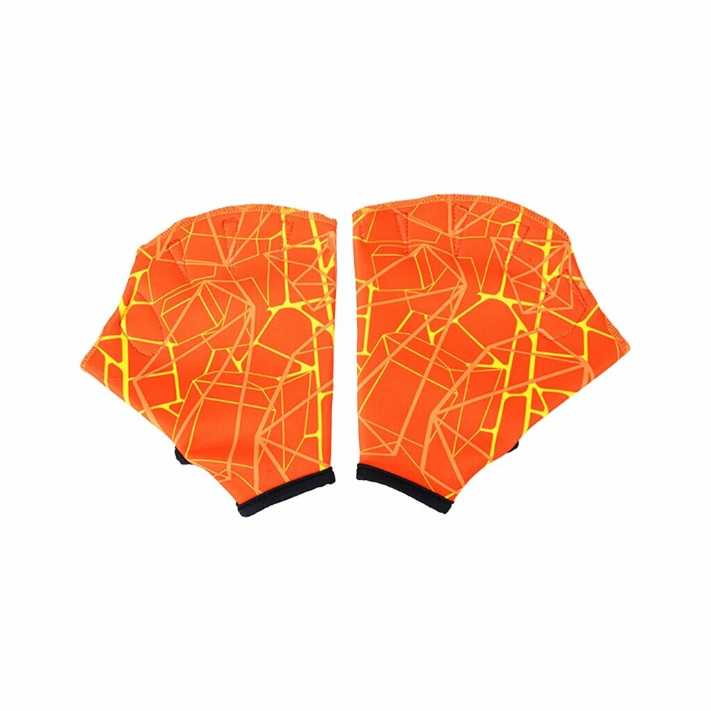 Плавательные перчатки с перепонкой из утиных лап-оранжевый-M